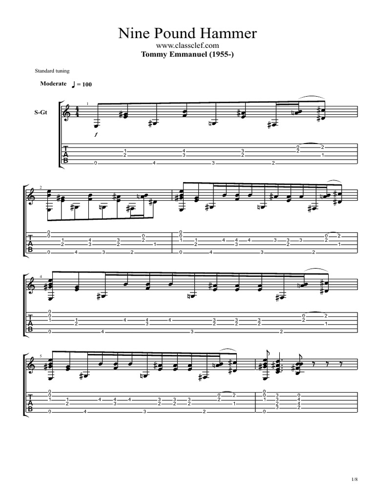 Nine Pound Hammer by Tommy Emmanuel | PDF