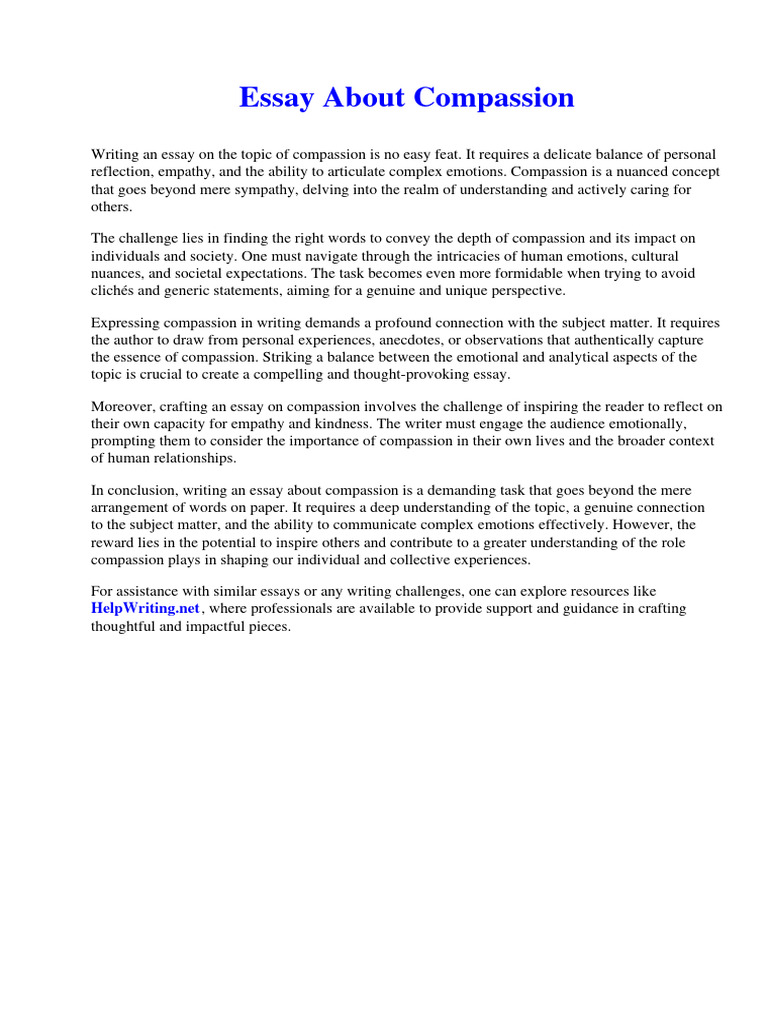 Essay About Compassion | Download Free PDF | Astrology | Sita