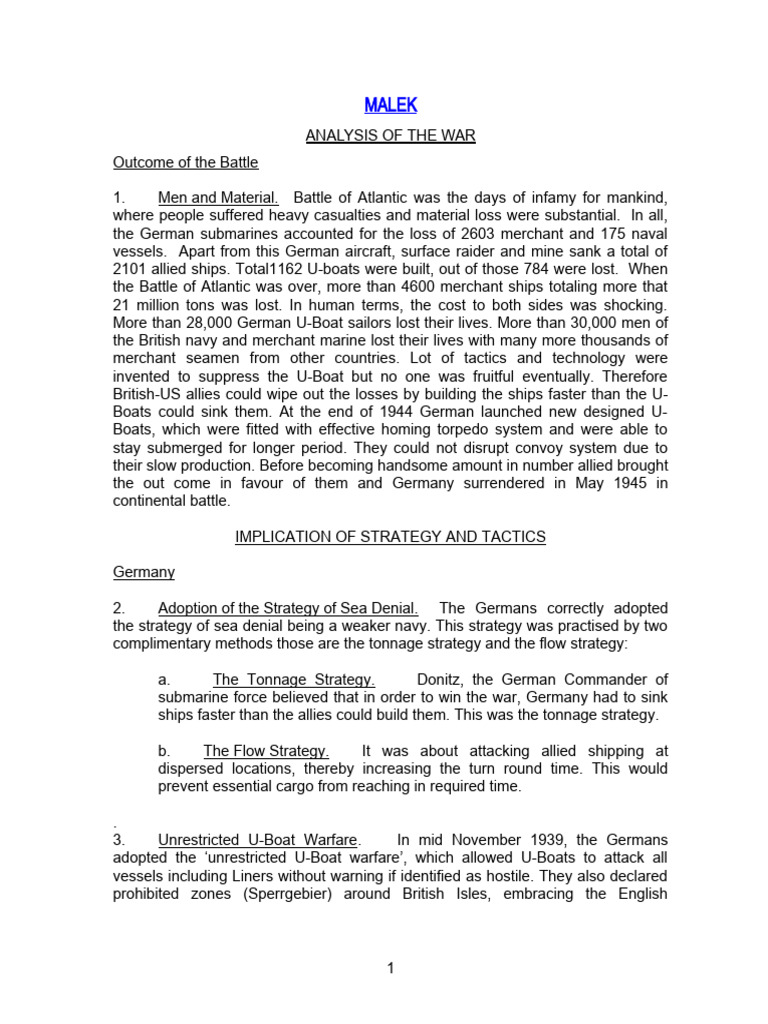 Malek | PDF | Battle Of The Atlantic | Convoy