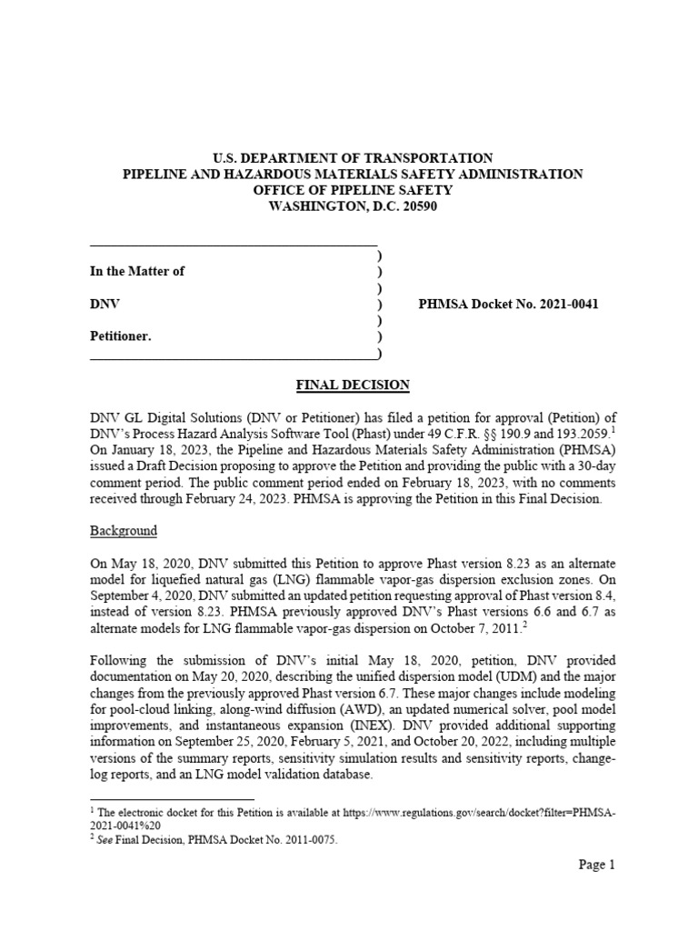 Approval of DNV's Phast 8.4 Model | PDF | Liquefied Natural Gas ...