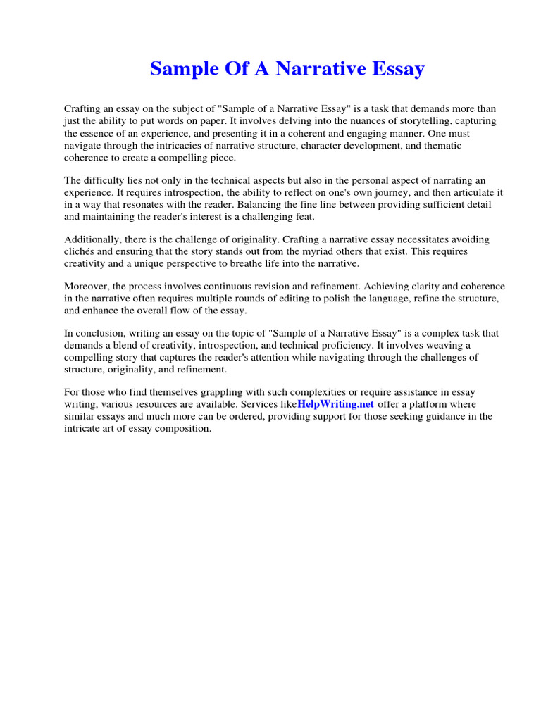 Sample of A Narrative Essay | Download Free PDF | Arizona Folklore ...