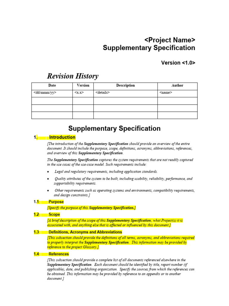 Supplementary Specification 2016 | PDF | Interface (Computing) | System