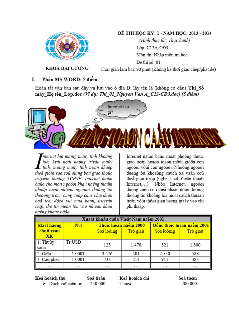 De Thi 1 (NMTH) | PDF
