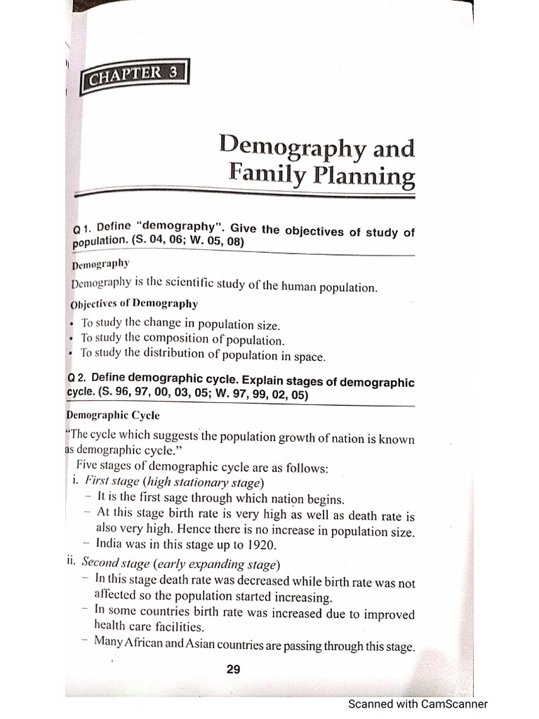 Unit 3 Demography Family Planning | PDF