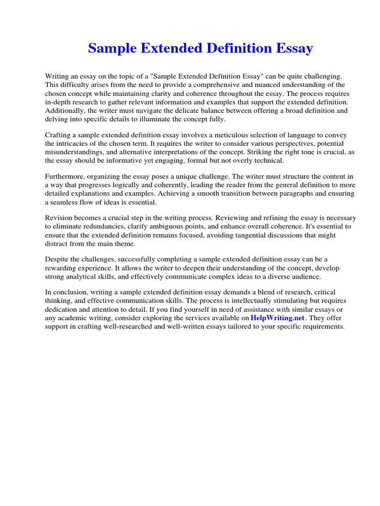 Sample Extended Definition Essay | PDF | Magna Carta | Essays Sample Extended Definition Essay | PDF | Magna Carta | Essays