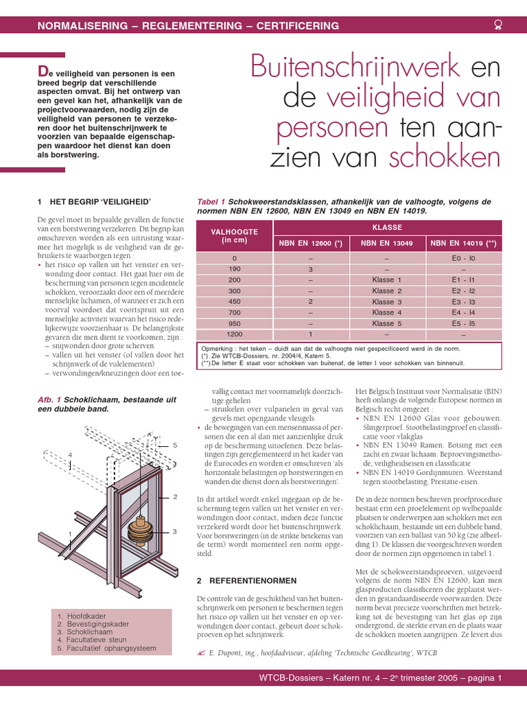 2005 - 2 - nr4 Buitenschrijnwerk en de Veiligheid Van Personen Ten ...