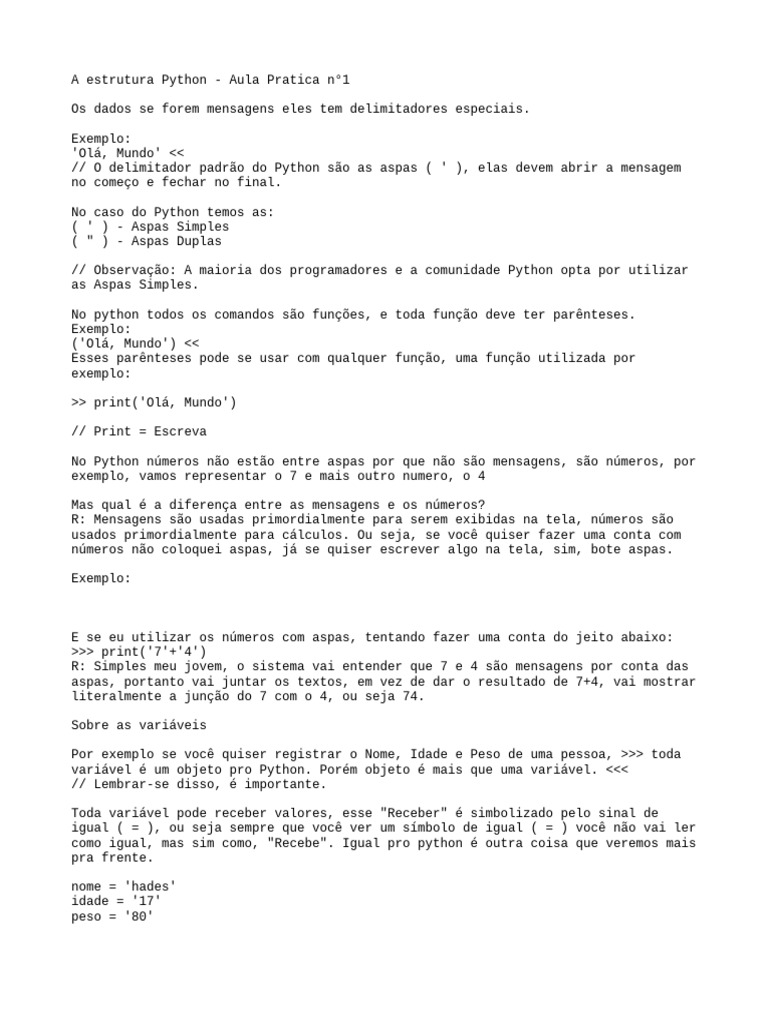 Python | PDF | Python (linguagem de programação) | Aspas Python | PDF | Python (linguagem de programação) | Aspas