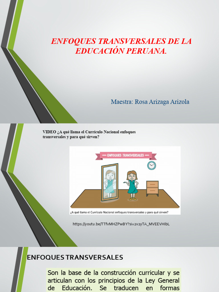 Enfoques Transversales de La Educación Peruana | PDF