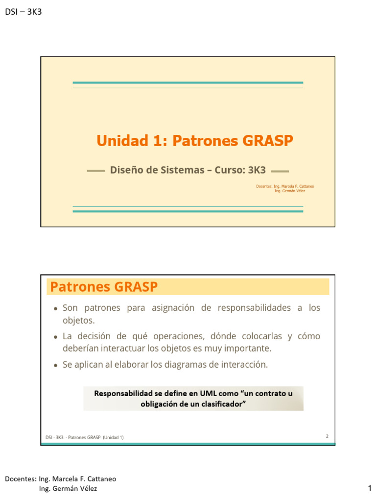 DSI 3K3 - Patrones GRASP 2023 | PDF | Informática | Desarrollo de software