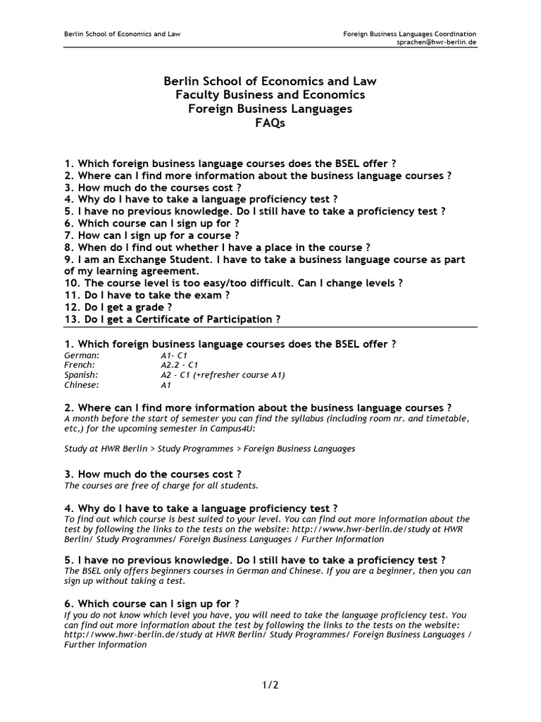 FAQ-Business-Languages-english | PDF | Qualifications