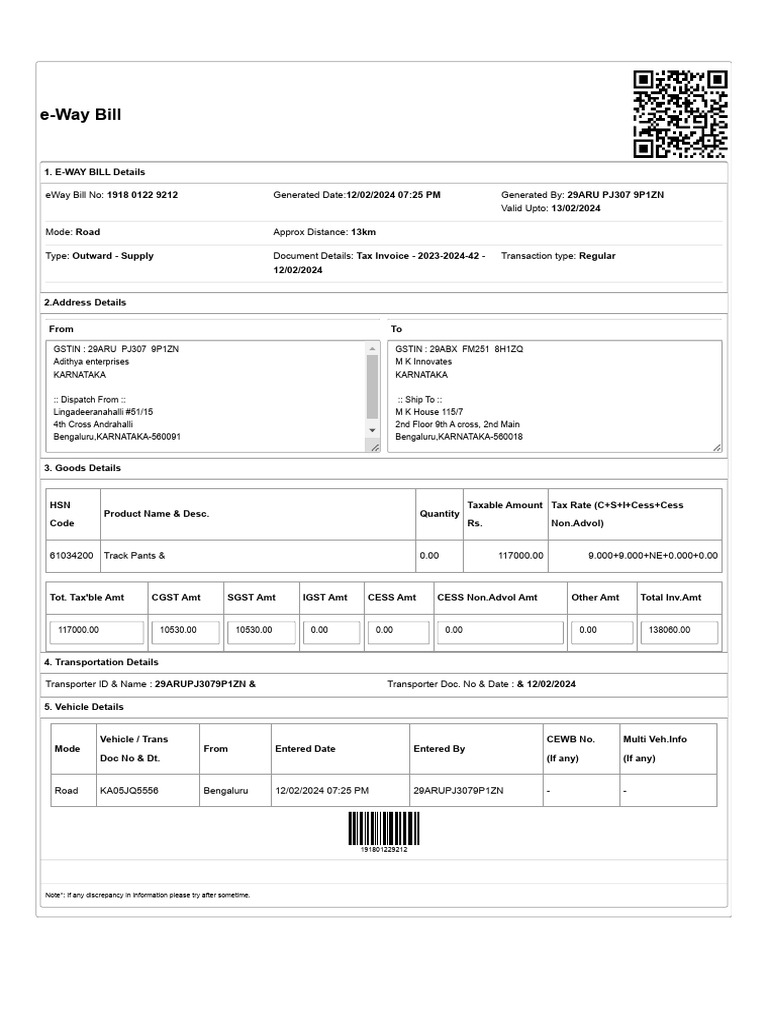 E-Way Bill System42 | PDF | Economies | Trade