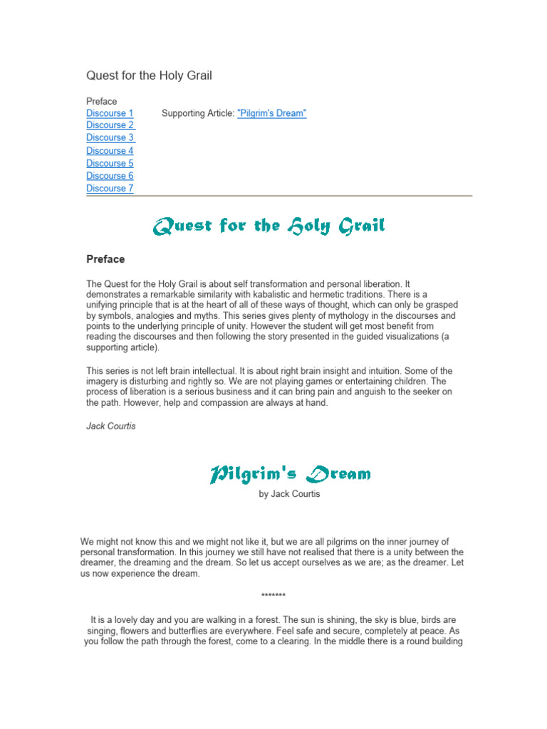 Quest For The Holy Grail | PDF | Galahad | Holy Grail