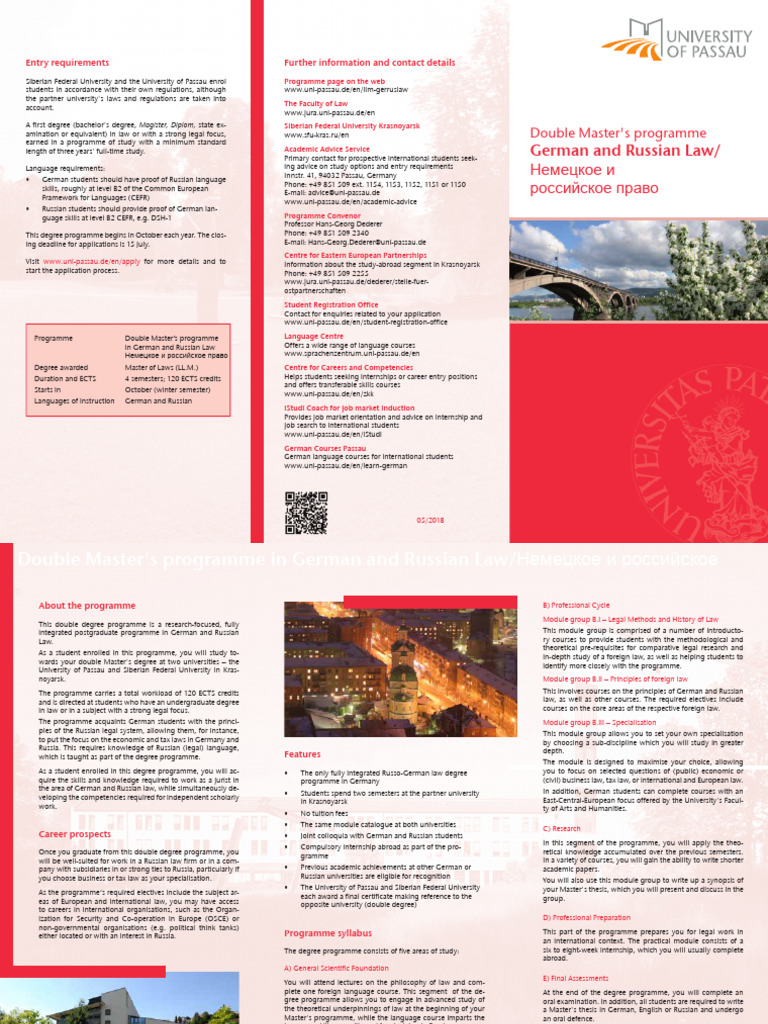 LLM German and Russian Law English Leaflet | PDF | Academic Degree ...