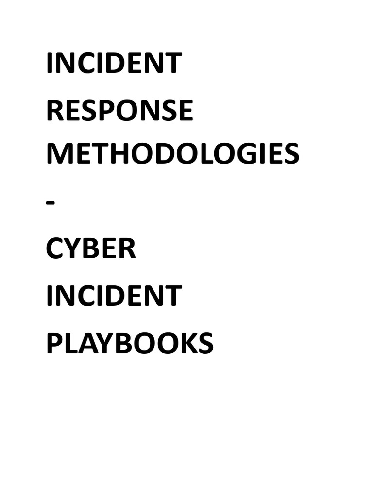 Cyber Incident Response Playbooks Guide | PDF | Denial Of Service Attack | Security