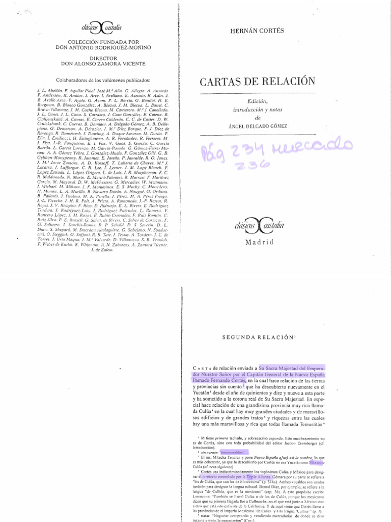 Hernan Cortes Cartas de Relacion | PDF