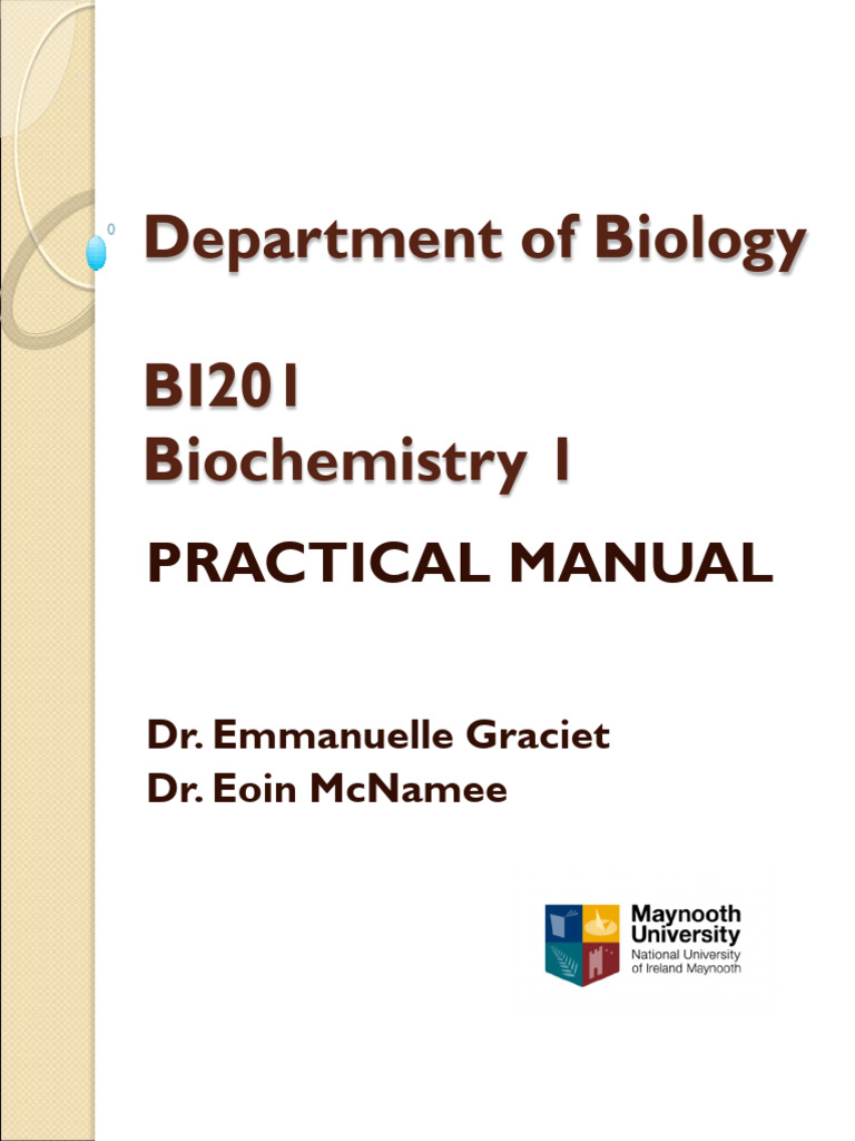 Bi201 Practical Manual 2023-2024 - Full - Moodle Only | PDF | Protein ...