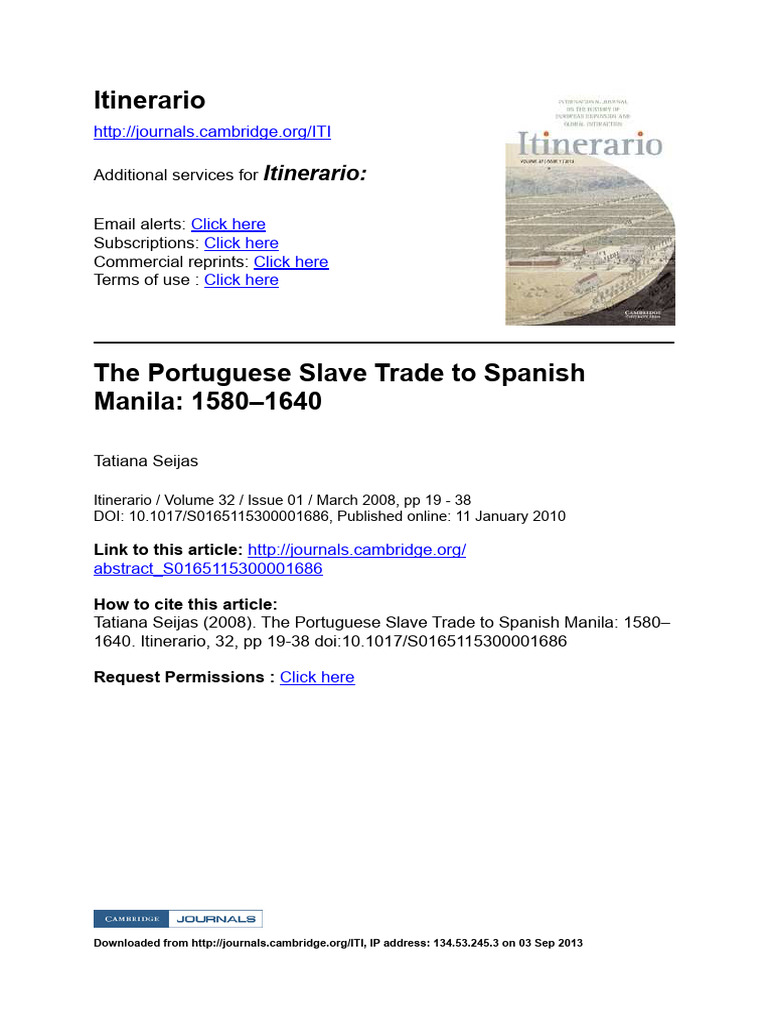 Portuguese Slave Trade to Manila | PDF | Slavery | Spanish Empire
