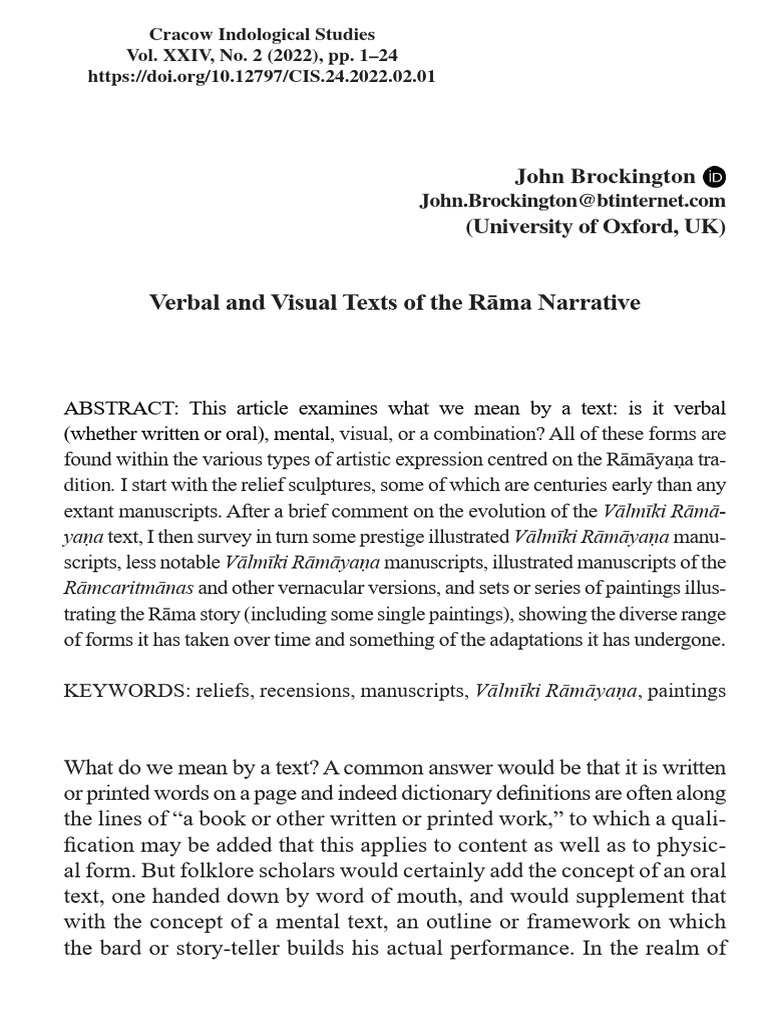02 Brockington Verbal and Visual Texts 1 | PDF