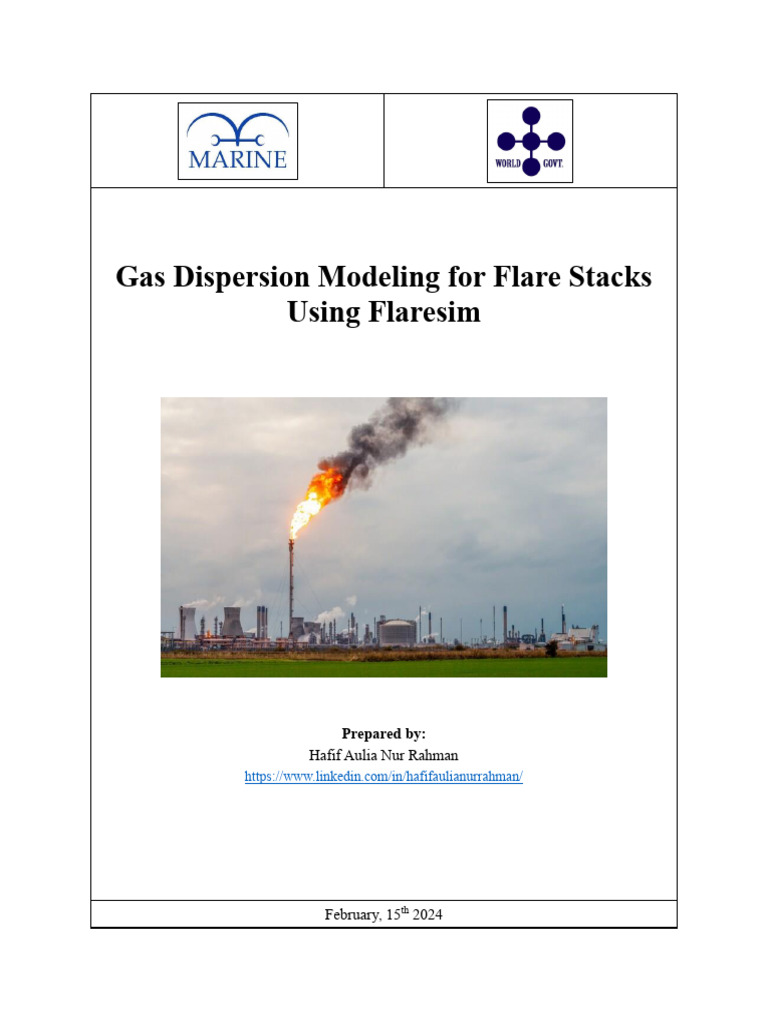 Gas Dispersion Modeling For Flare Stacks Using Flaresim | PDF | Combustion | Exhaust Gas