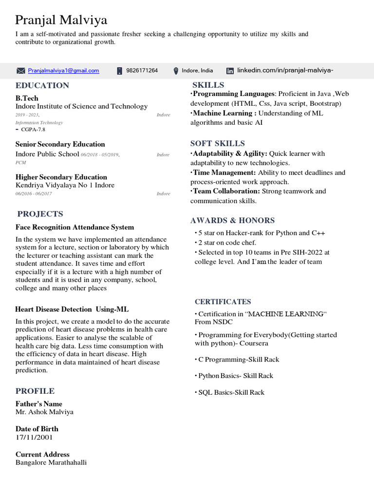 Pranjal Resume17 | PDF