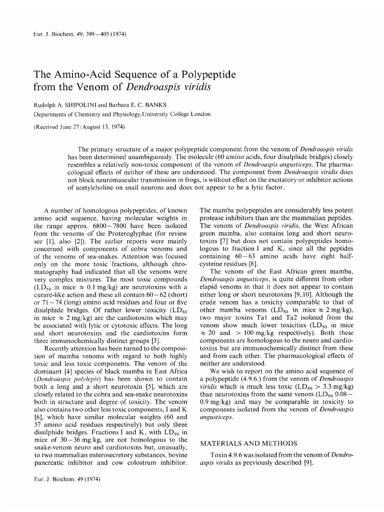 European Journal of Biochemistry - November 1974 - SHIPOLINI - The ...