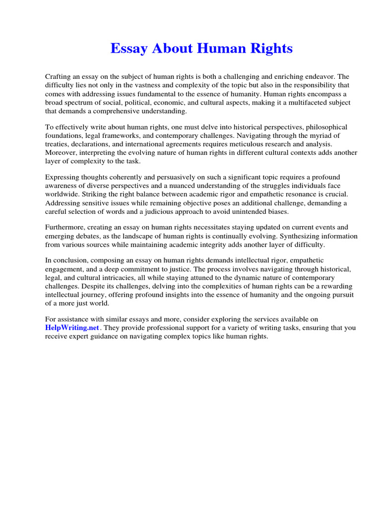 Essay About Human Rights | PDF