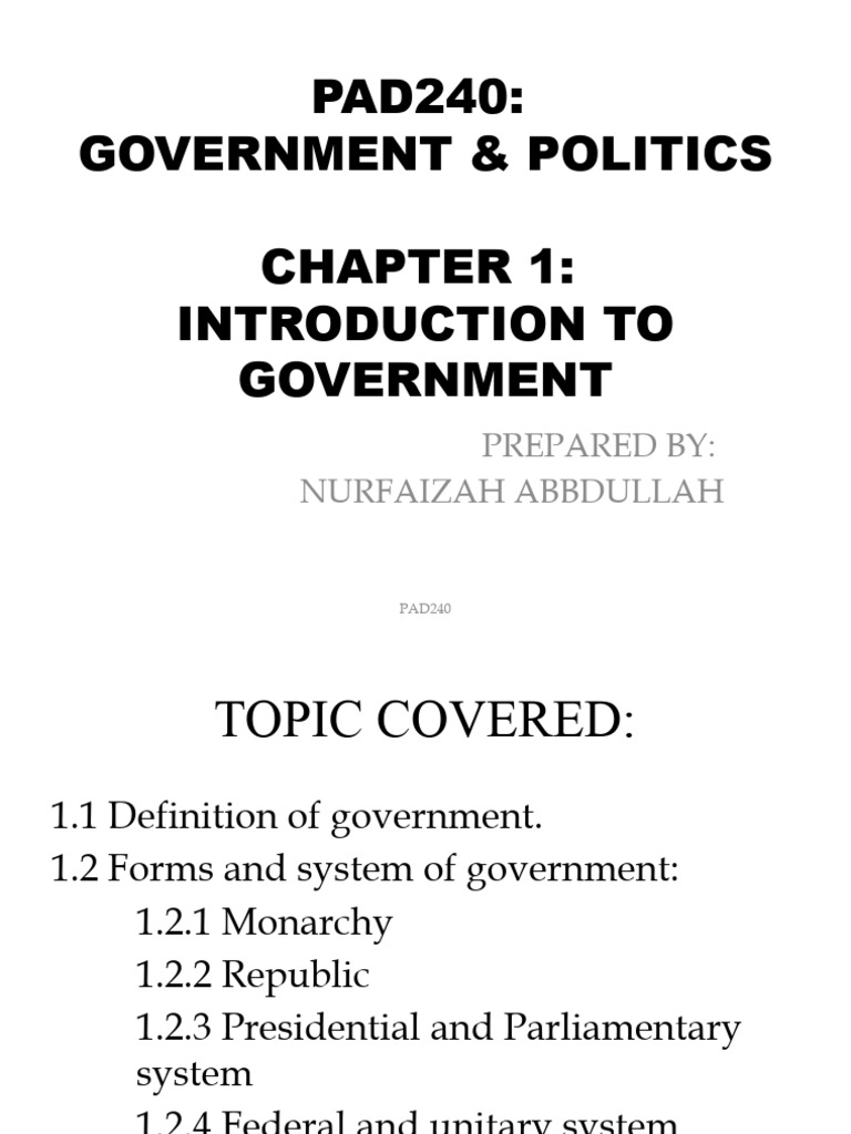 Ch. 1 Introduction To Government | PDF | Monarchy | Heads Of State