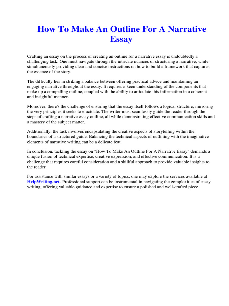 How To Make An Outline For A Narrative Essay | PDF | Financial Risk ...
