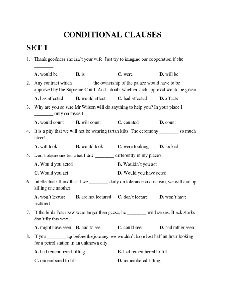 Conditional Clauses | PDF