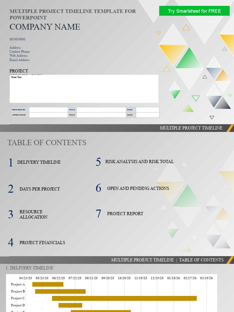 IC Multiple Project Timeline Template For Powerpoint 11327 - Powerpoint | PDF | Computing