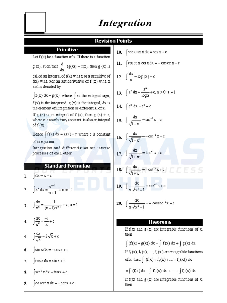 Integration Target | PDF | Integral | Trigonometric Functions