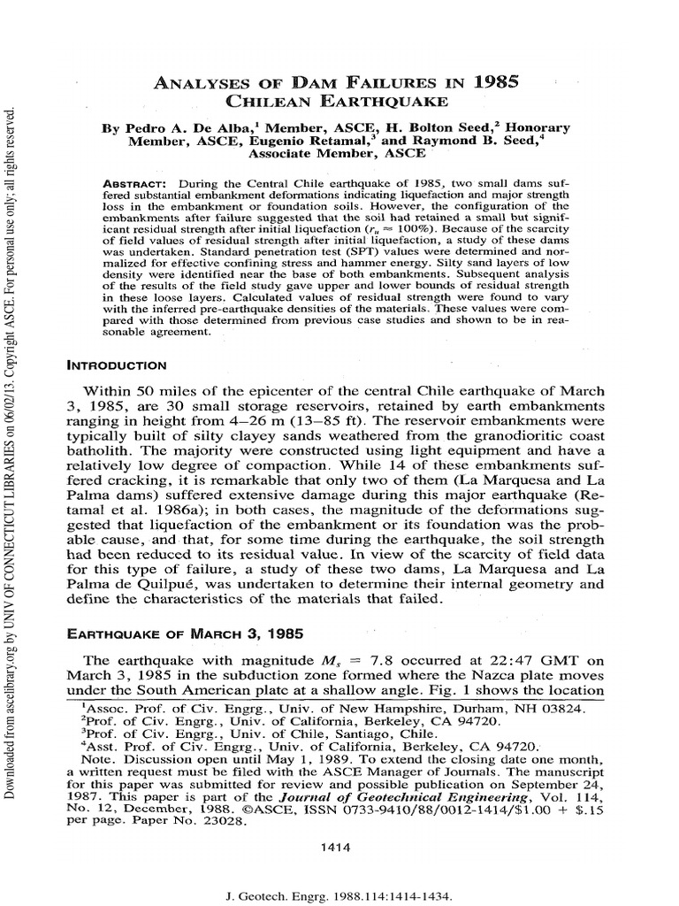De Alba P.A., Seed H.B., Retamal E., Seed R.B. (1988) - Analyses of Dam ...