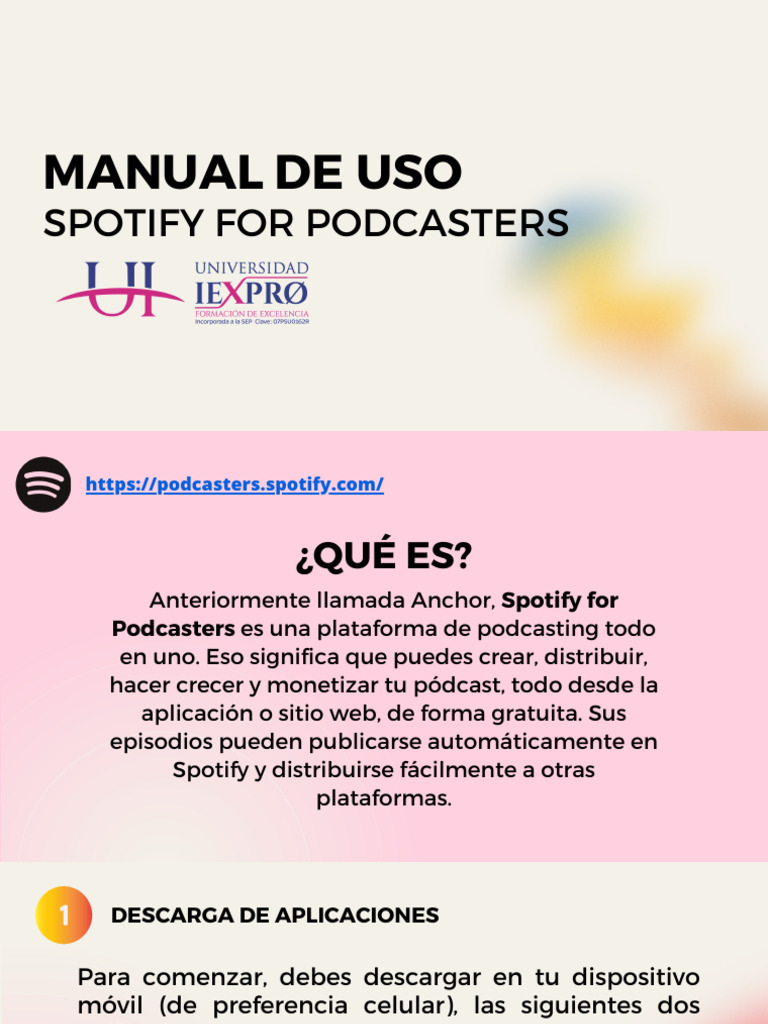Manual de Uso Spotify For Podcasters | PDF
