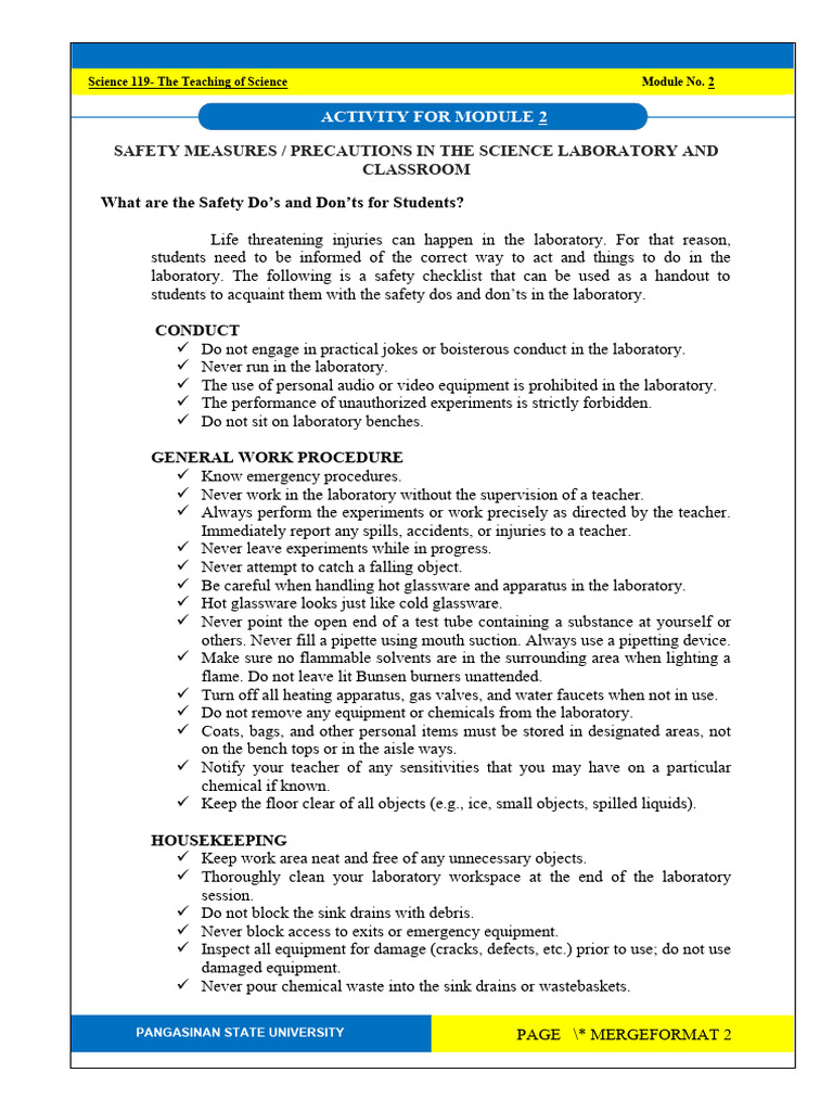 Safety Precautions | PDF | Laboratories | Water