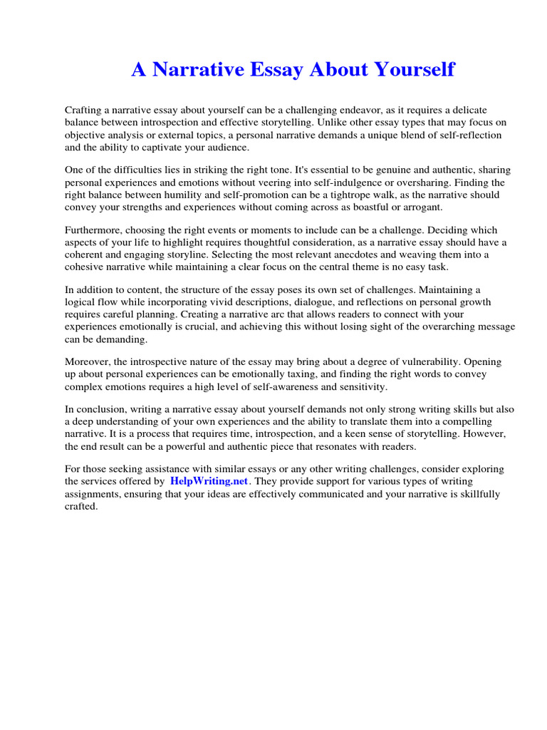 Writing Your Personal Narrative Essay | PDF | Narrative | Propaganda