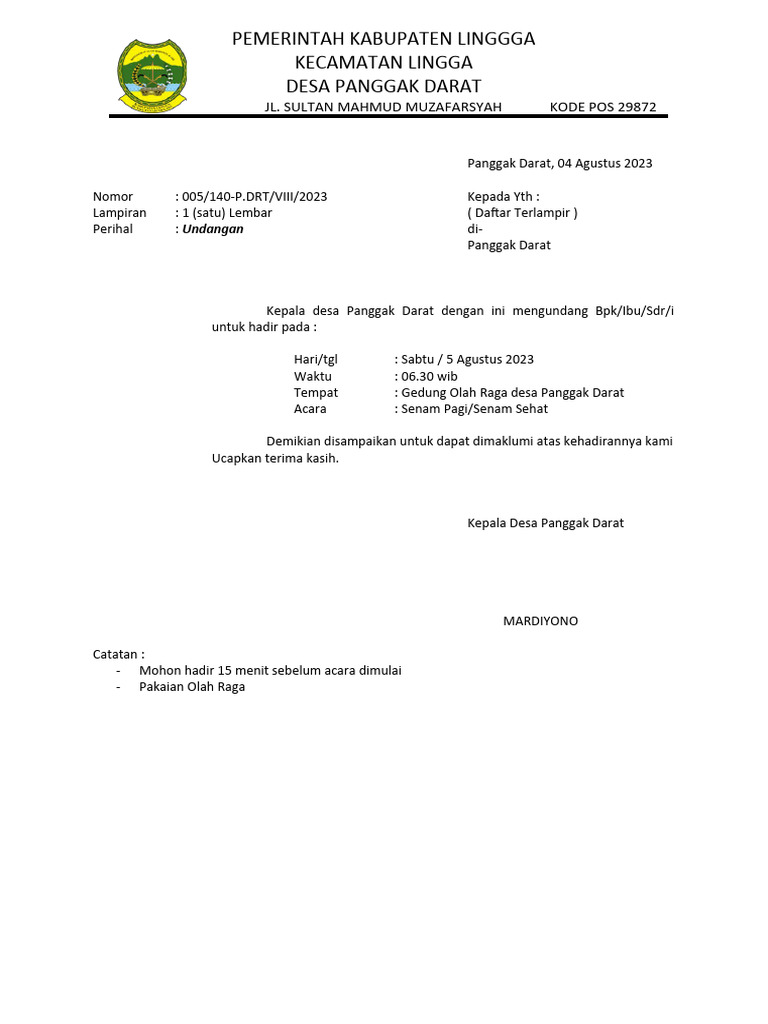 Undangan Senam Sehat | PDF