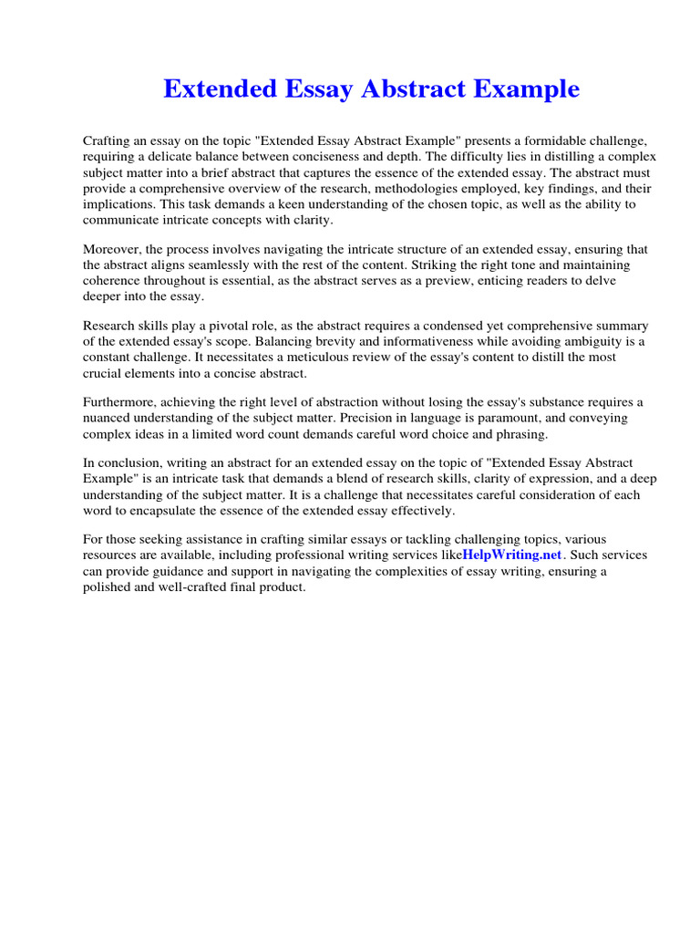 Extended Essay Abstract Writing Guide | PDF | Gaul | Celts