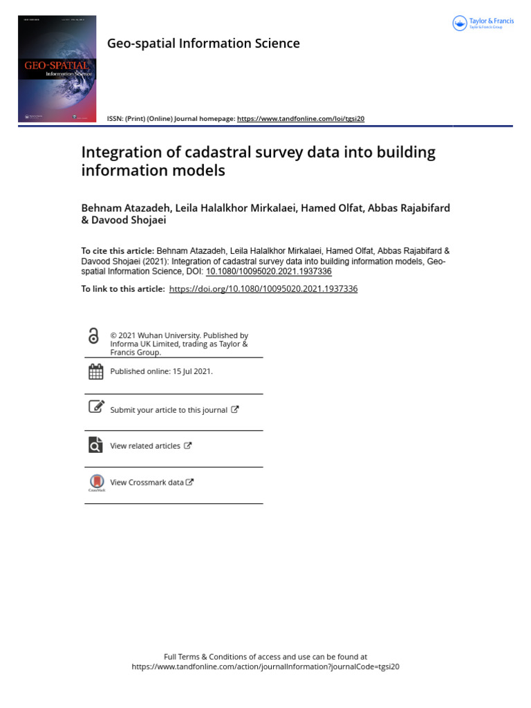 Integration of Cadastral Survey Data Into Building | PDF | Building Information Modeling | Surveying