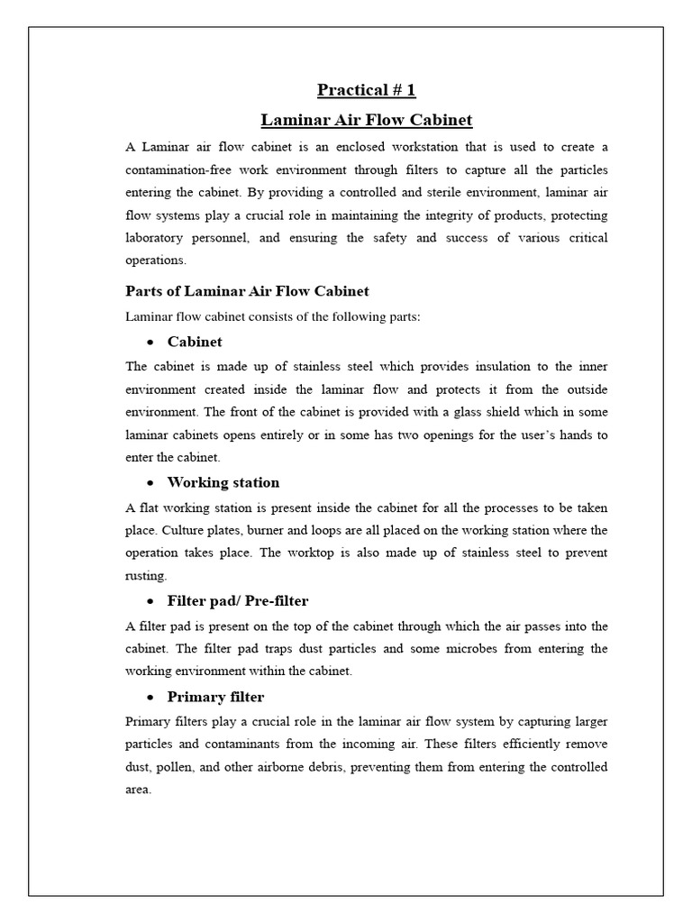 Laminar Air Flow Final | PDF | Ultraviolet | Chemistry