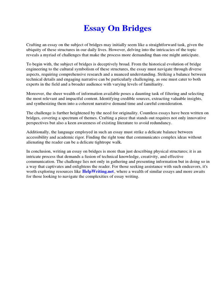 Essay On Bridges | PDF