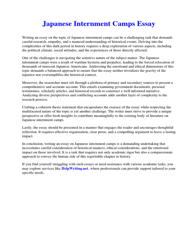 Japanese Internment Camps Essay | PDF | Jazz | American Mafia