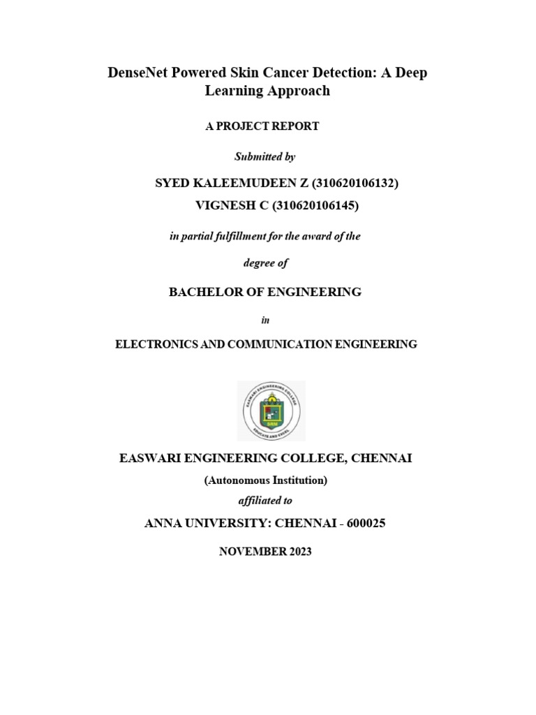 Skin Cancer Report | PDF | Deep Learning | Artificial Intelligence