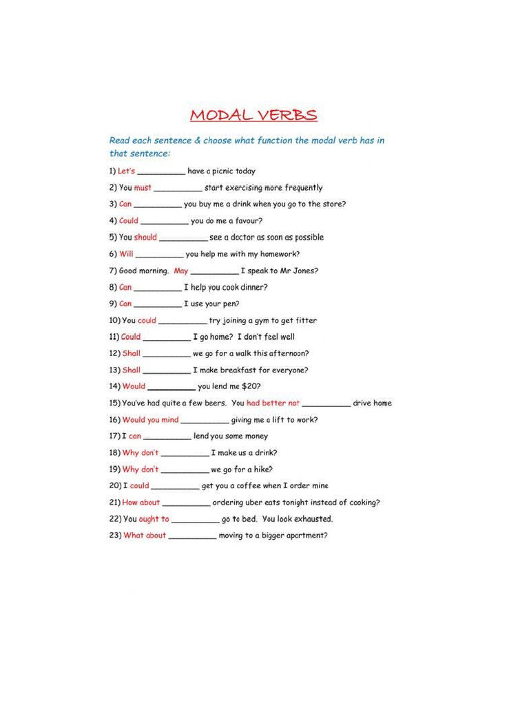 Modal Verbs | PDF