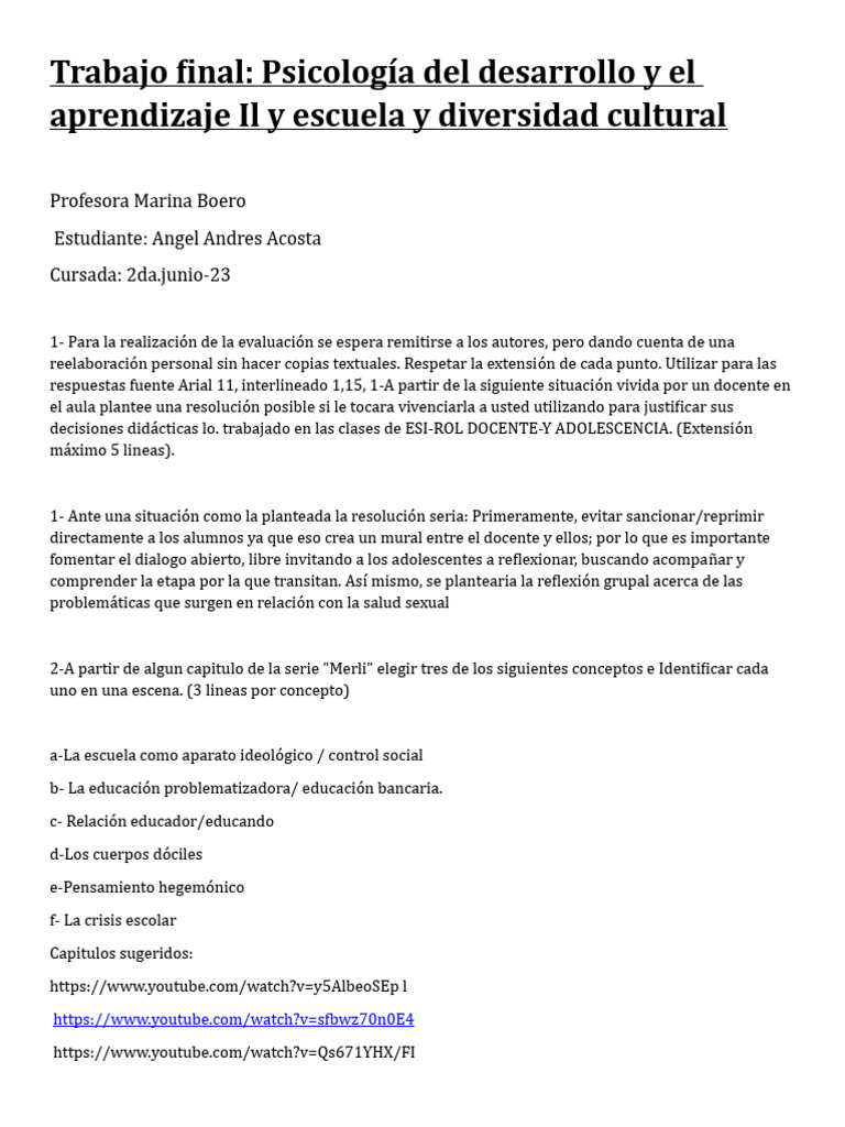 Final Junio 2023 | PDF | Conocimiento | Maestros