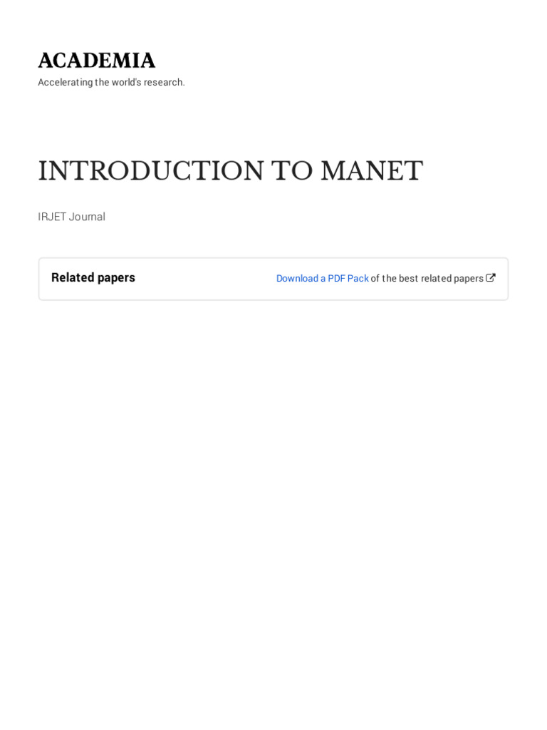 Introduction To Mane | PDF | Wireless Ad Hoc Network | Computer Network