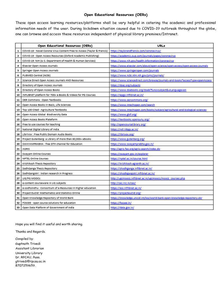 Essential Open Educational Resources | PDF | Open Access | Libraries