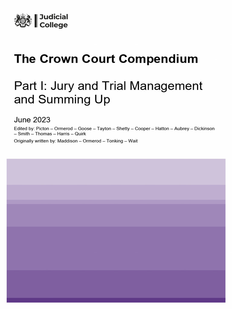 Crown Court Compendium Part I June 2023 Updated Feb 2024 2 | PDF | Hearsay | Burden Of Proof (Law)
