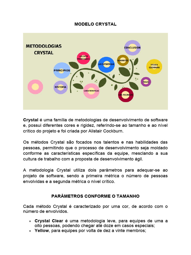 Modelo Crystal | PDF | Desenvolvimento ágil de software | Testes de ...