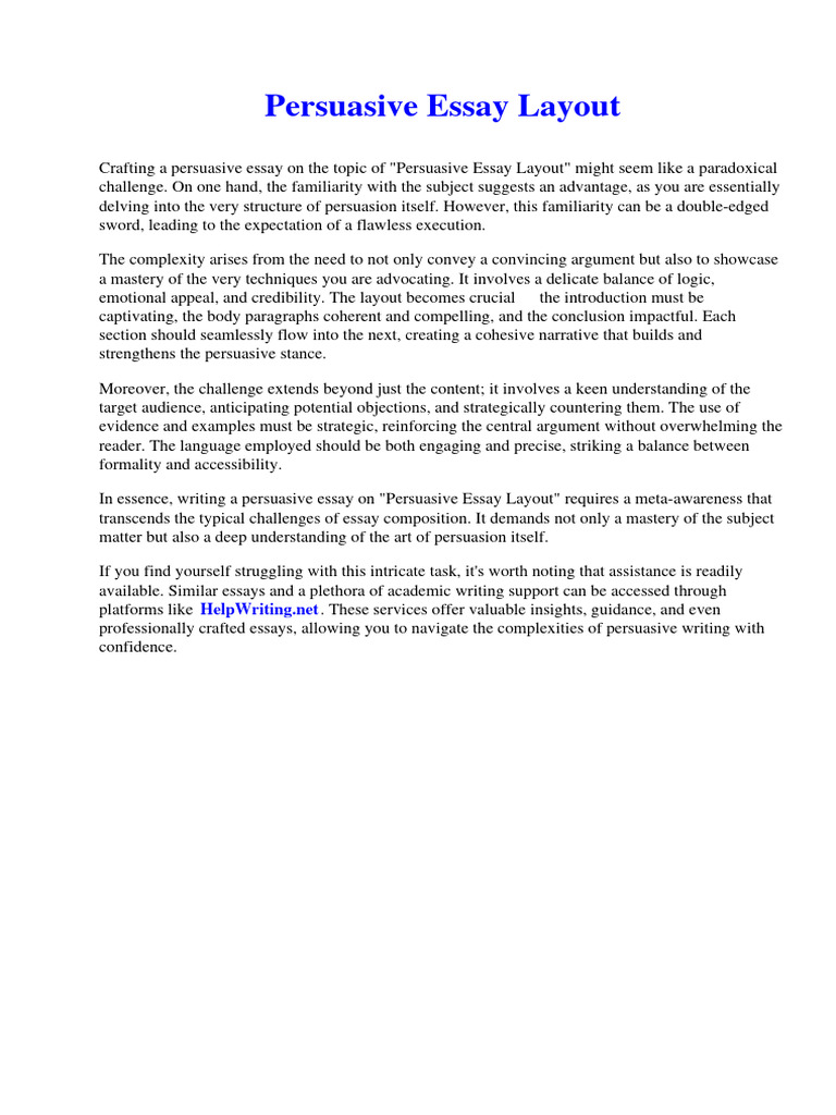 Persuasive Essay Layout | PDF | Coral Reef | Persuasion