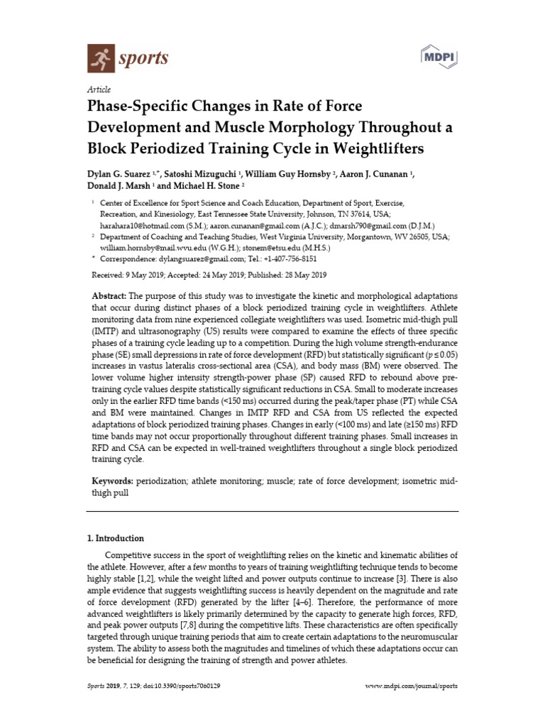 Phase-Specific Changes in Rate of Force Development and Muscle ... Phase-Specific Changes in Rate of Force Development and Muscle ...